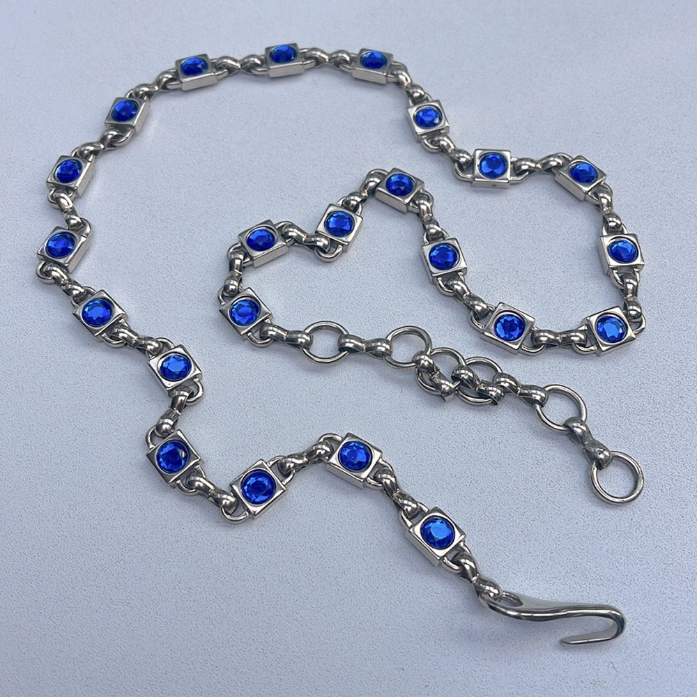 Beautiful Blue Stone Chain Belt - Gem